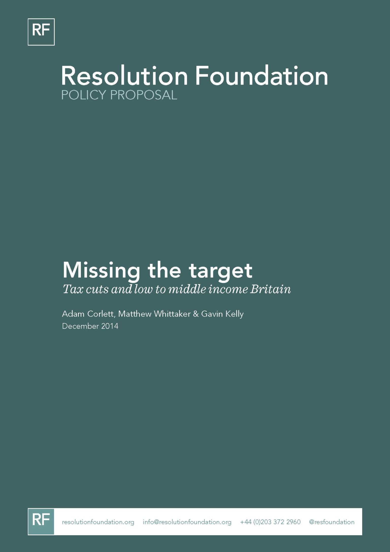 Missing the target: tax cuts and low to middle income Britain ...