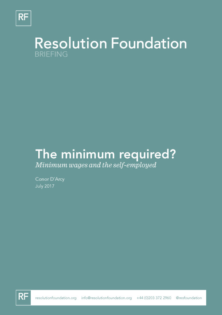 The minimum required? Minimum wages and the self-employed • Resolution ...