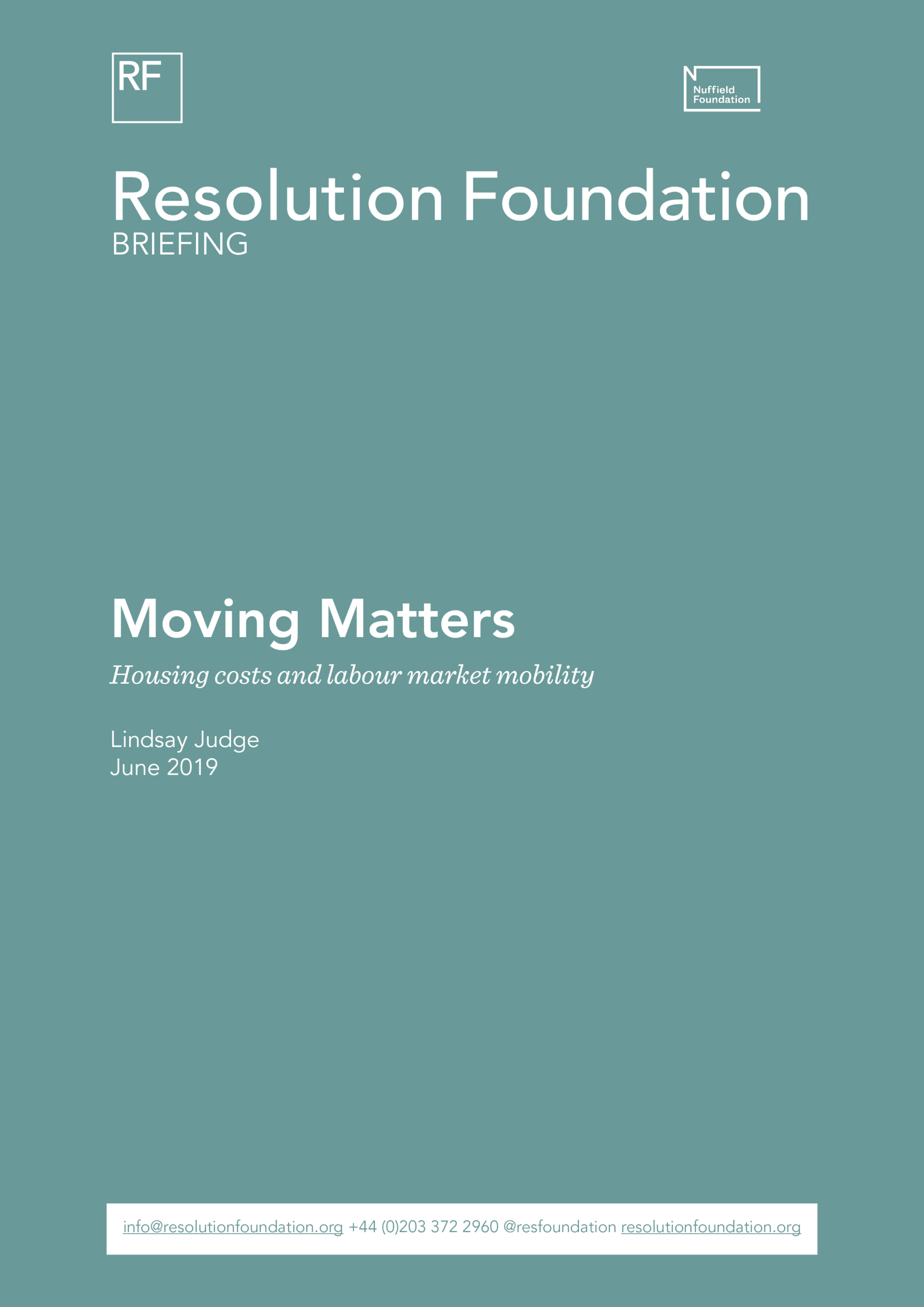 Moving matters • Resolution Foundation
