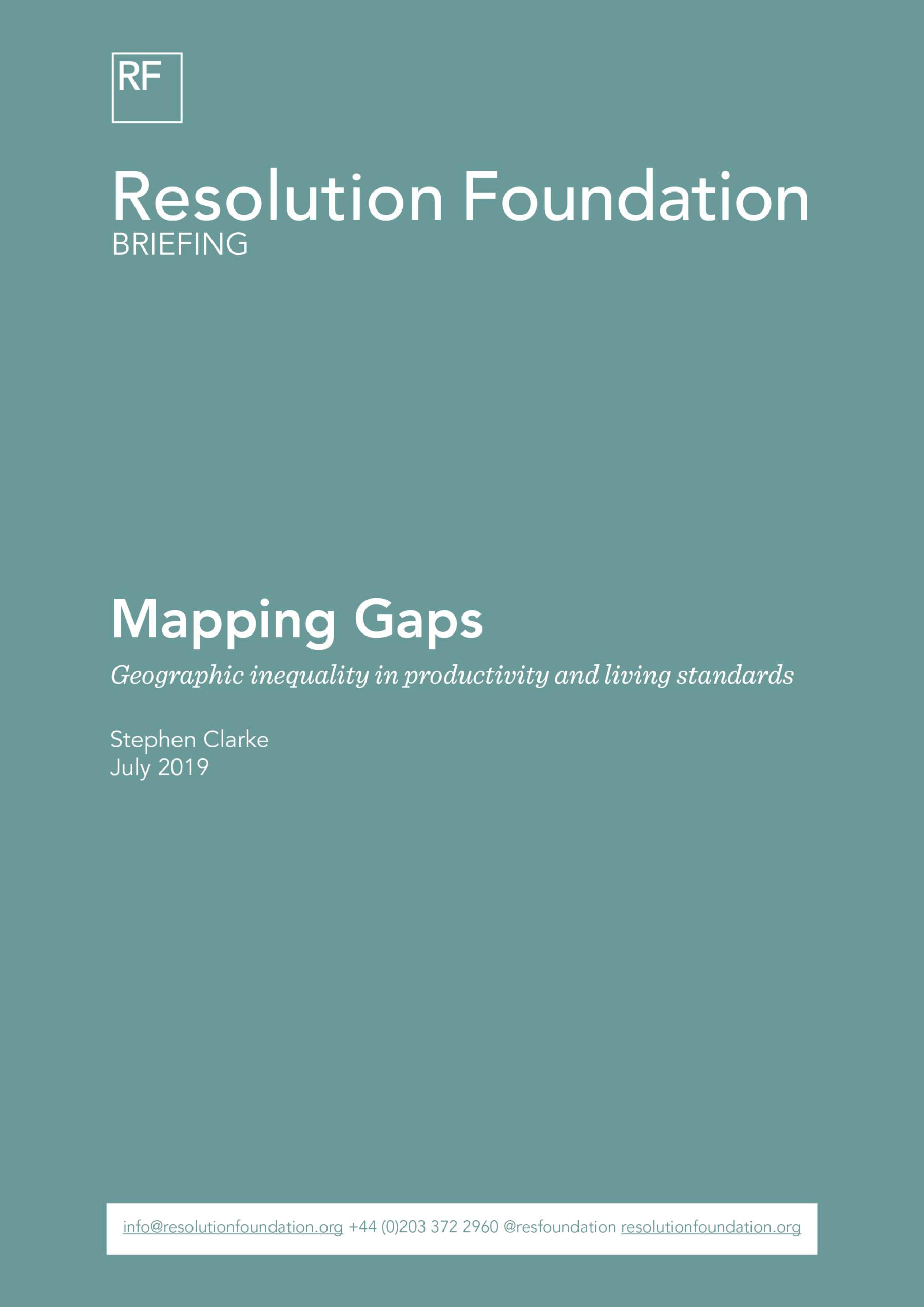 Mapping gaps • Resolution Foundation